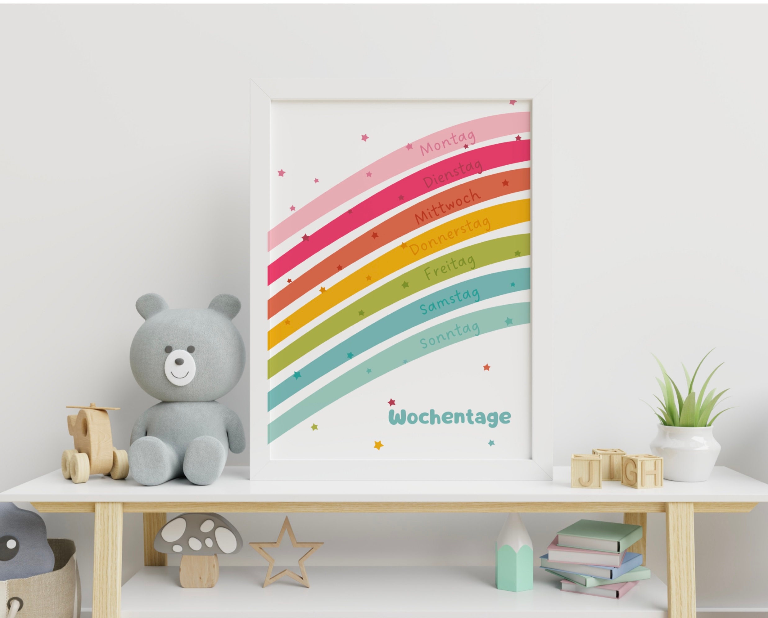 Days of the Week Watercolor Printable for Children Learn at Home ...