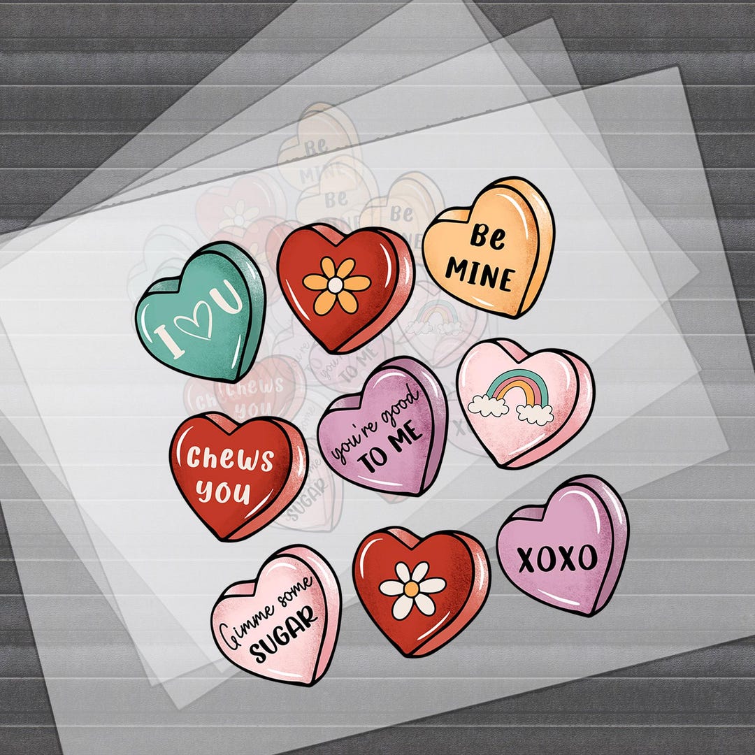 Small Cute Heart Design DTF Transfer HQ Ready to Press DTF Printing ...