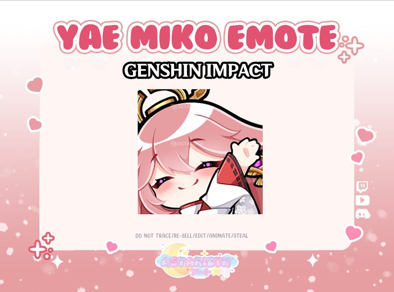 Genshin Impact Yae Miko Hi/wave Emote for Twitch/discord - Etsy