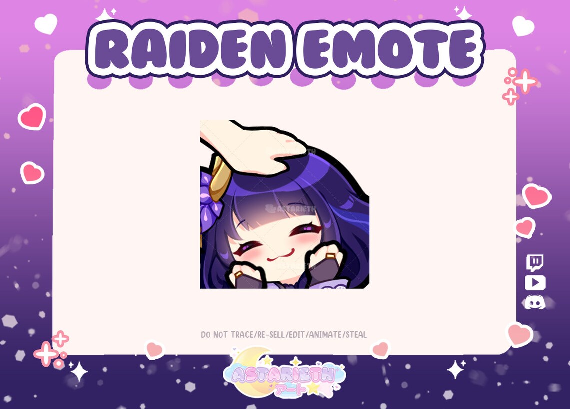 Genshin Impact Raiden Shogun Pat Emote for Twitch/discord - Etsy Denmark