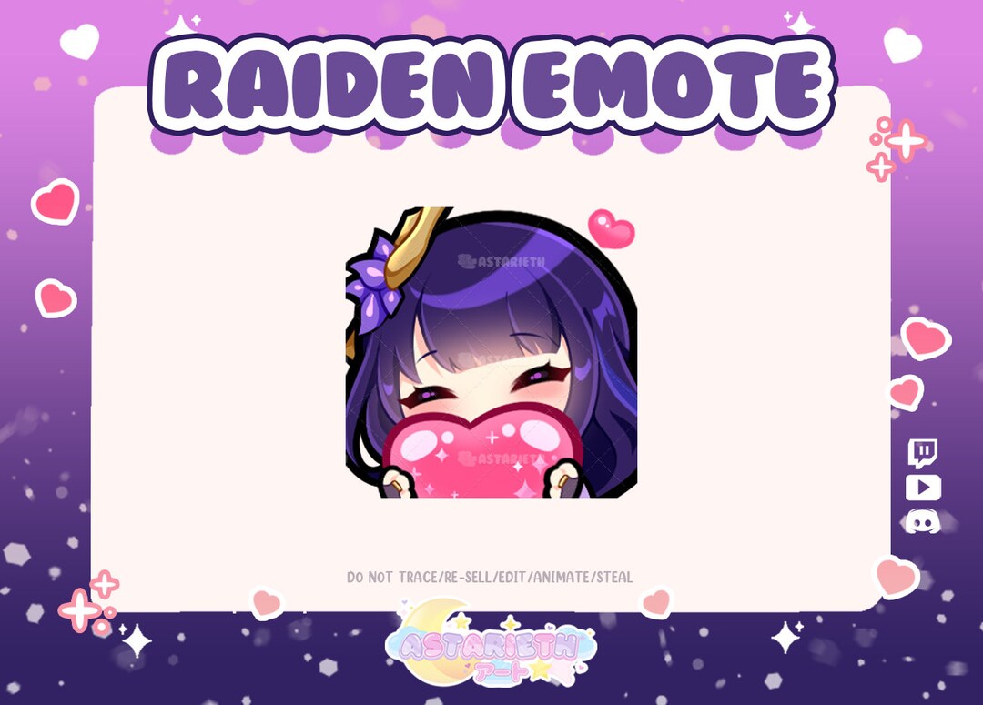 Genshin Impact Raiden Shogun Love/Heart Emote für Twitch/Discord - Etsy ...