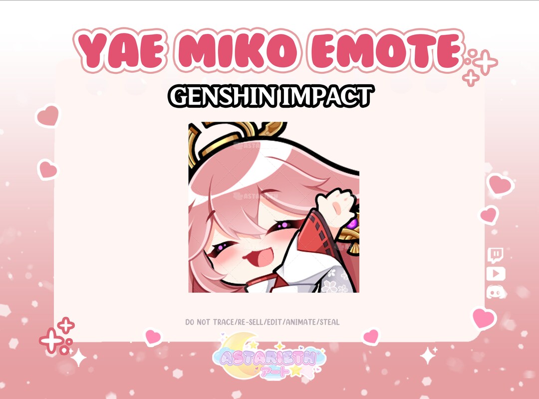Genshin Impact Yae Miko Hi/wave Emote for Twitch/discord - Etsy