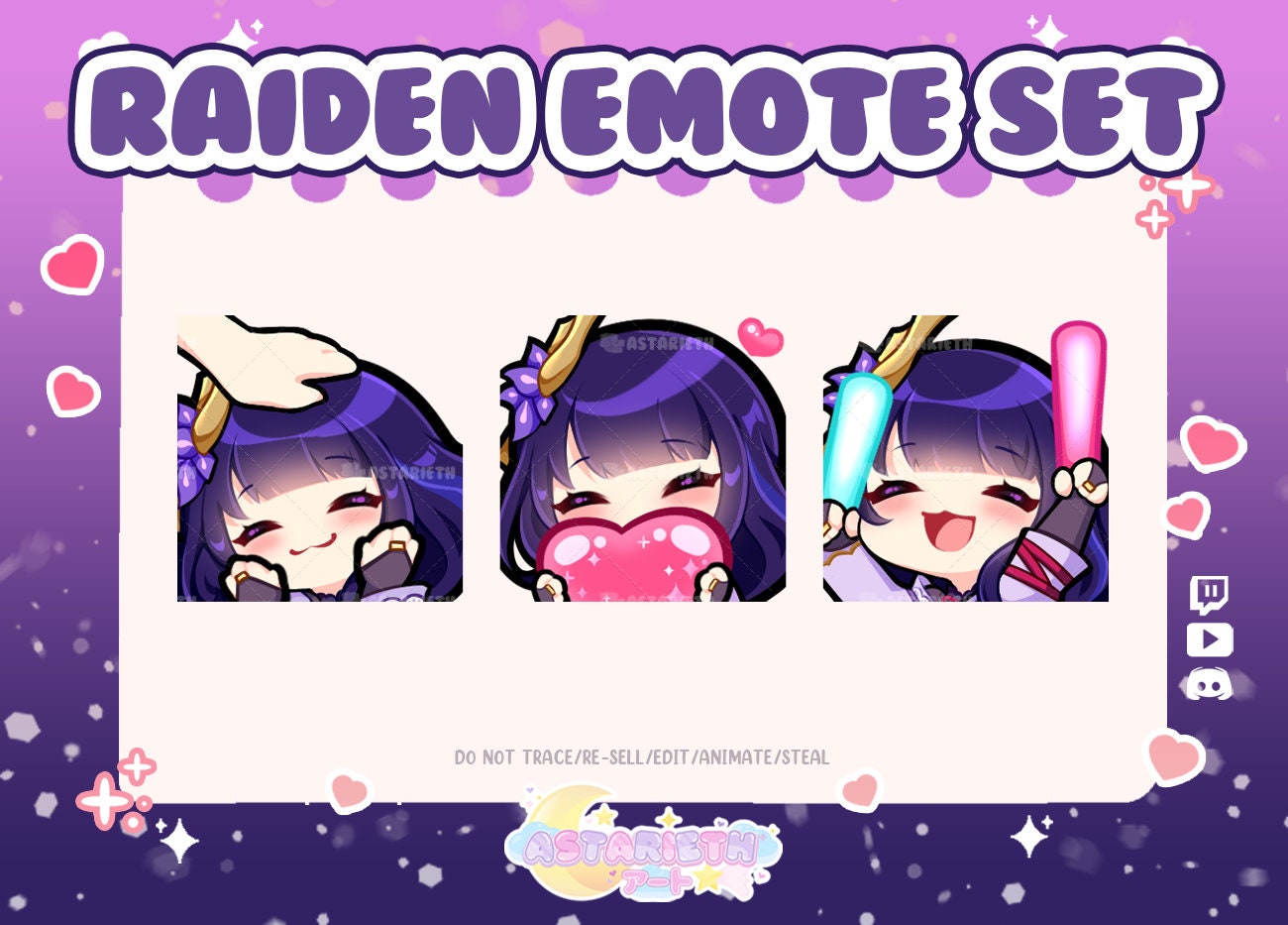 Genshin Impact Raiden Shogun Emote Set for Twitch/discord - Etsy Singapore