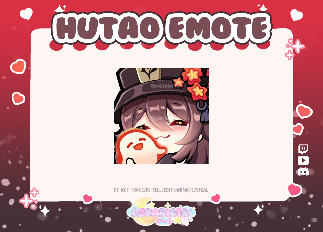Genshin Impact HuTao Hug Ghost Emote para Twitch/Discord - Etsy España