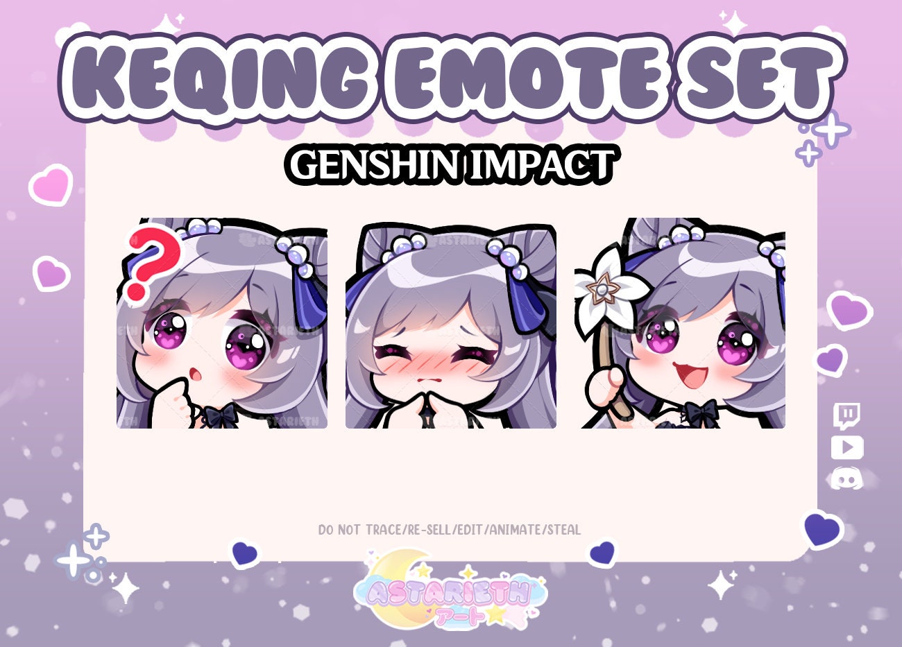 Genshin Impact Keqing Emote Set for Twitch/discord - Etsy Australia