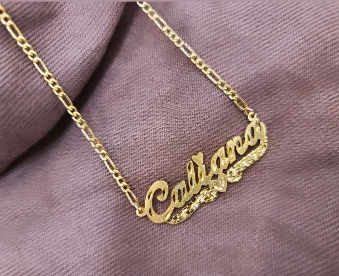 Genuine 10K Yellow Gold Personalized “caliana” Style Name Necklace - Etsy