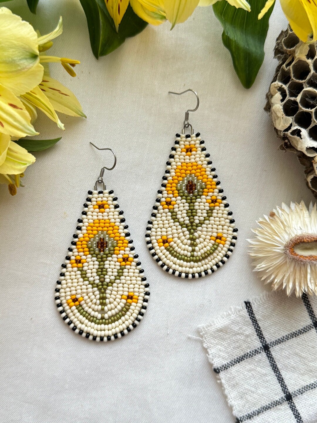 Bluma Drops Large/baba Cream, Yellow, Olive - Etsy