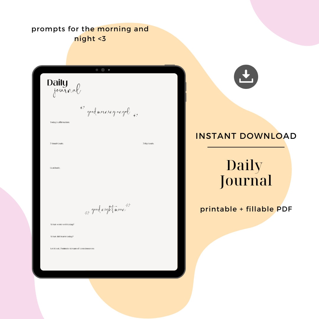Daily Printable Journal: Morning & Night Prompts, Goal Setting ...