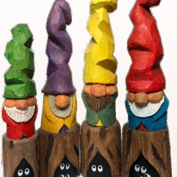 Hand Carved Gnomes - Etsy