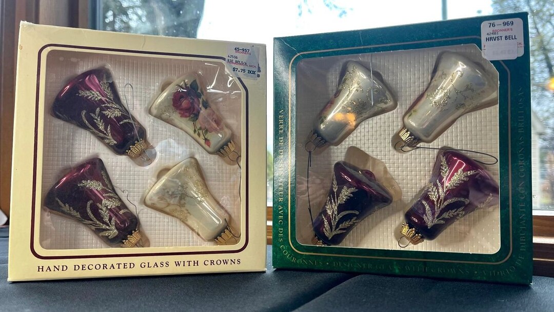 Vintage West German Glass Mica Bells (two Boxes) - Etsy