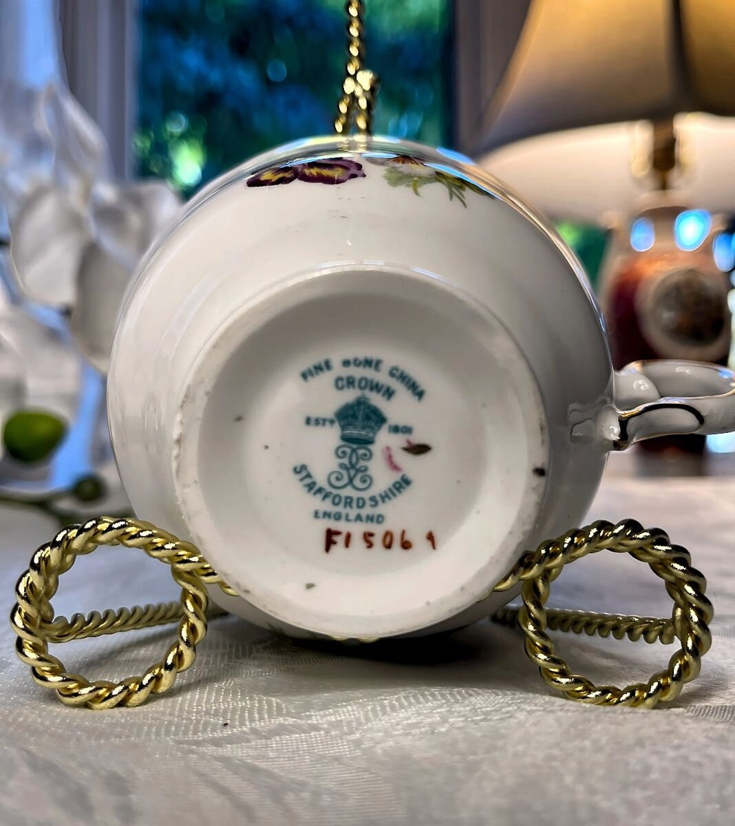 Crown Staffordshire "trio of Pansies" Teacup and Saucer Set of Two - Etsy