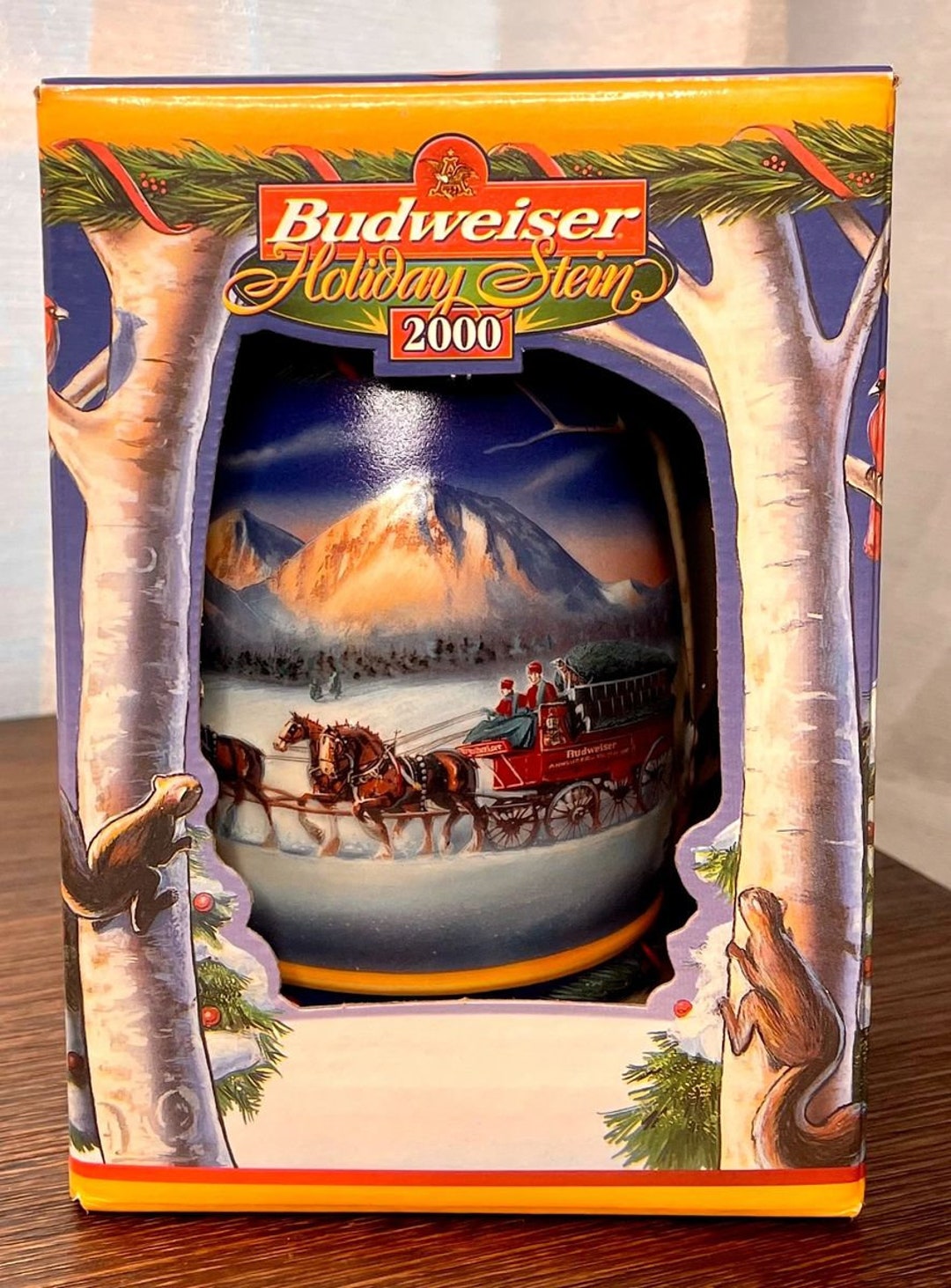Budweiser Holiday Stein "holiday in the Mountains" - Etsy