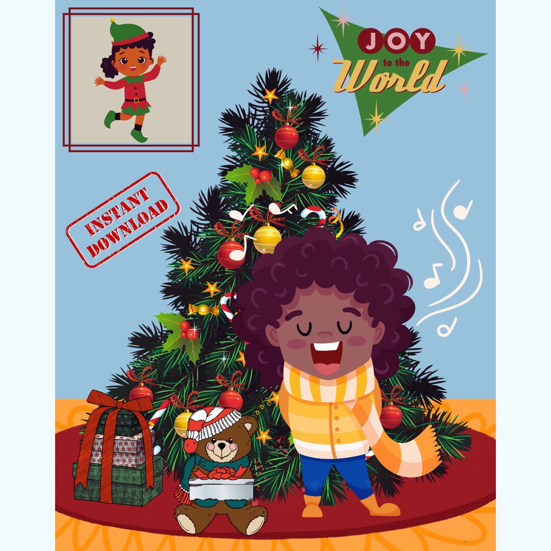 Digital Download Christmas Caroling Poster Christmas Printable Black ...