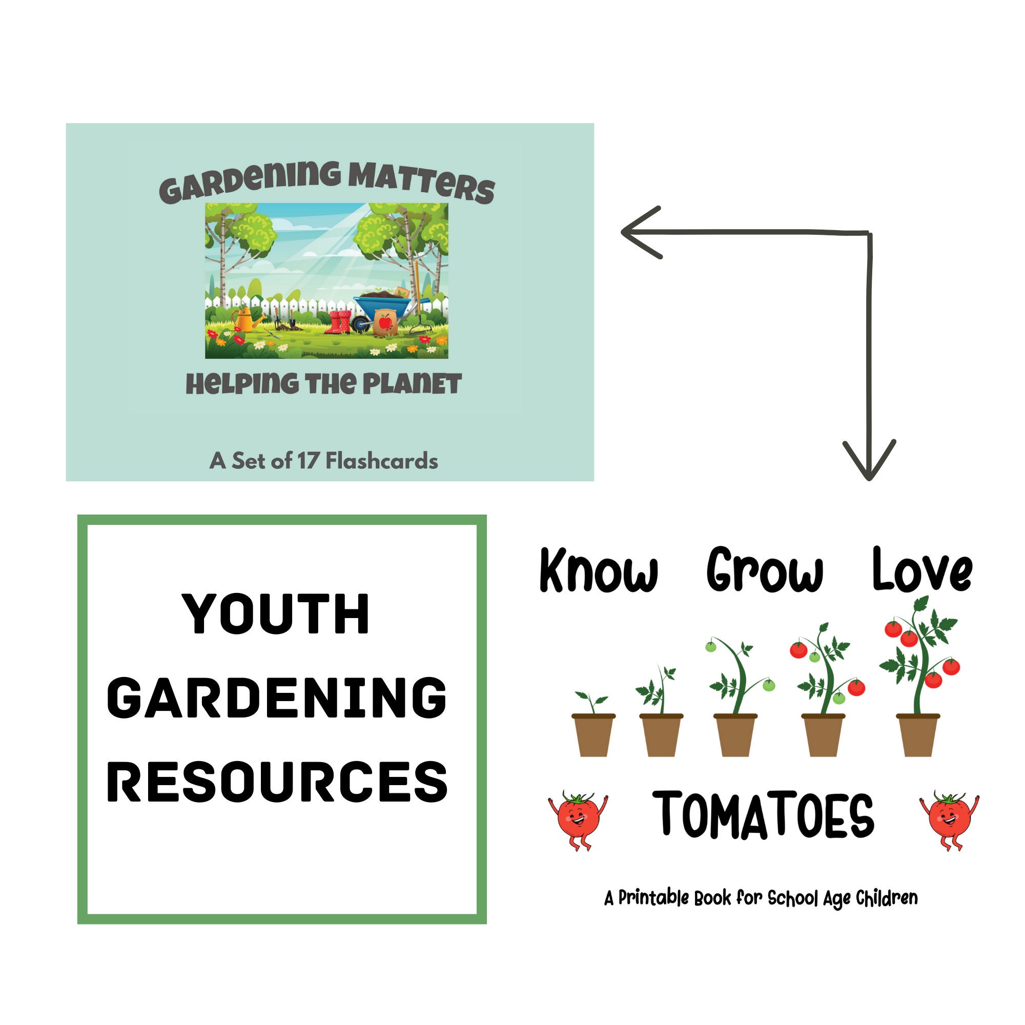 Youth Gardening Bundle Gardening Flashcards How to Grow Tomatoes ...