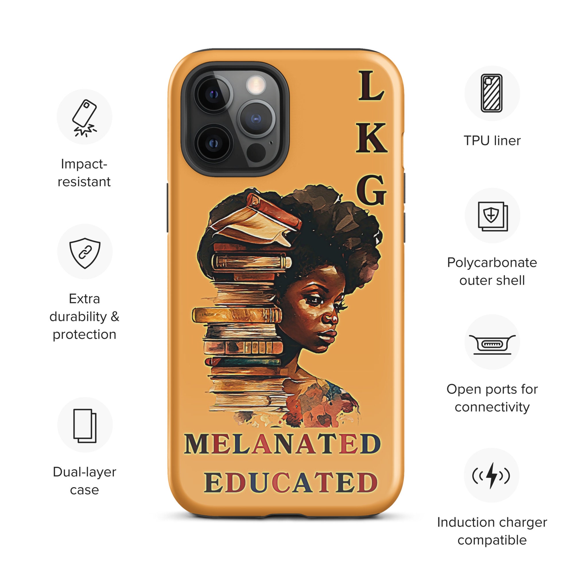 Personalized Case for iPhone Custom Initials Black Woman Phone Case ...