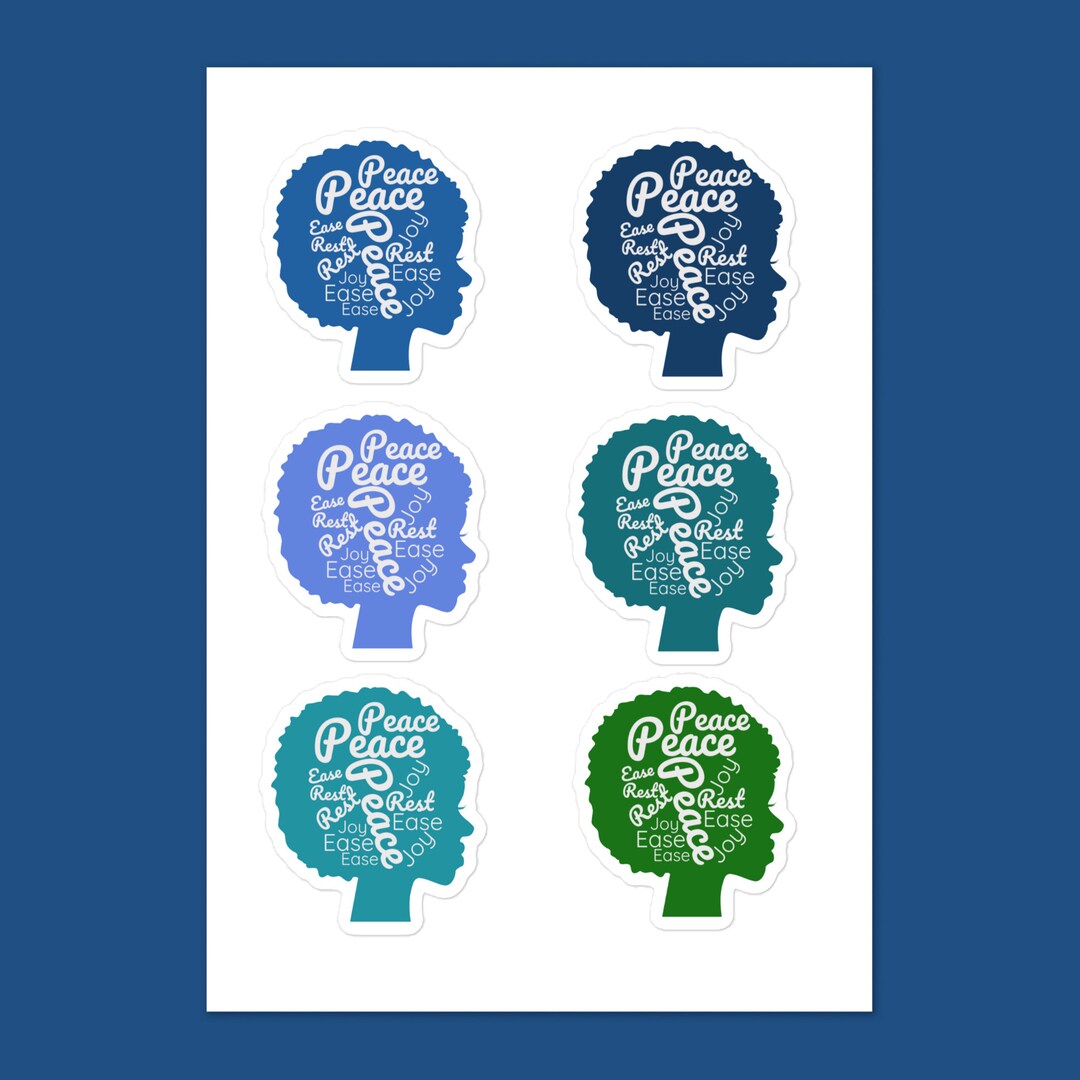 Black Woman Sticker Pack, Black Girl Stickers, Peace, Joy, Rest, and ...
