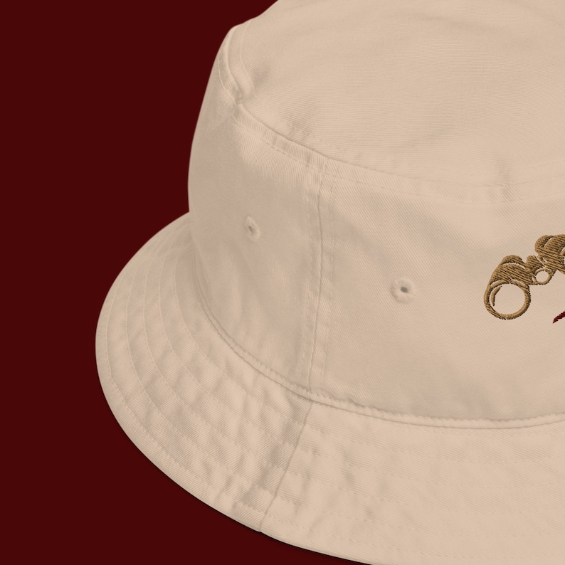 Organic Cotton Embroidered Bucket Hat Gift for Bird Lovers Bird Watcher ...