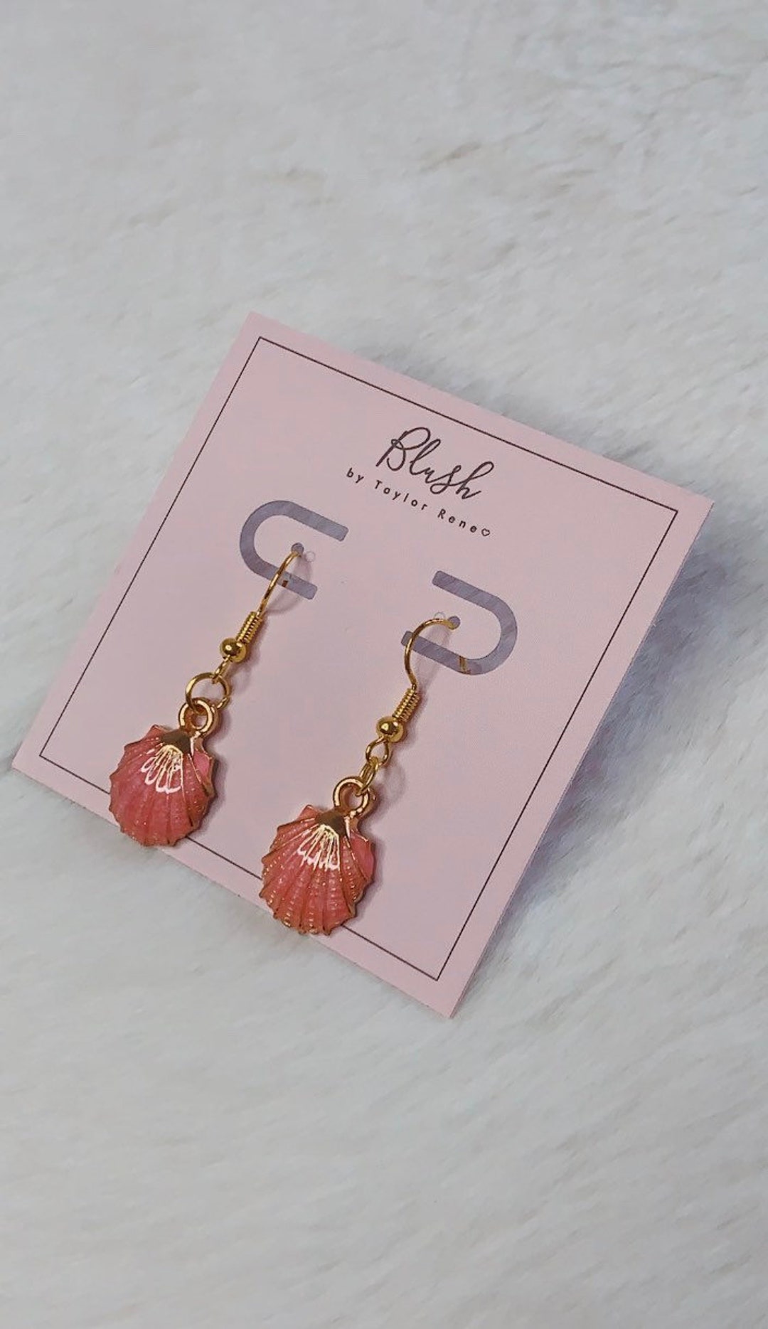 BLUSH Seashell Earrings - Etsy