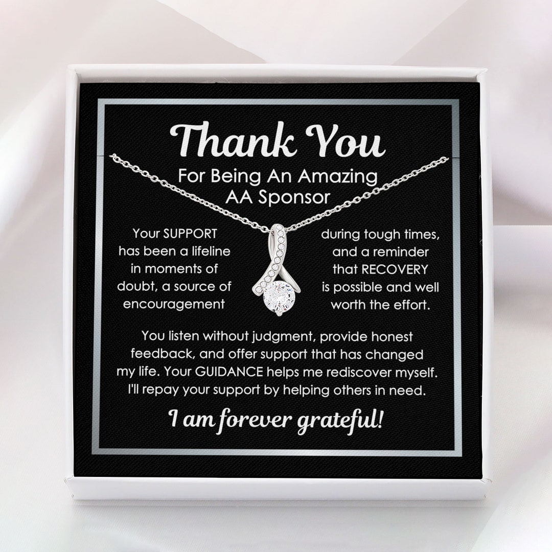AA Sponsor Necklace, Alcoholics Anonymous Sponsor, Female AA Sponsor Gift for Birthday, Thank ...