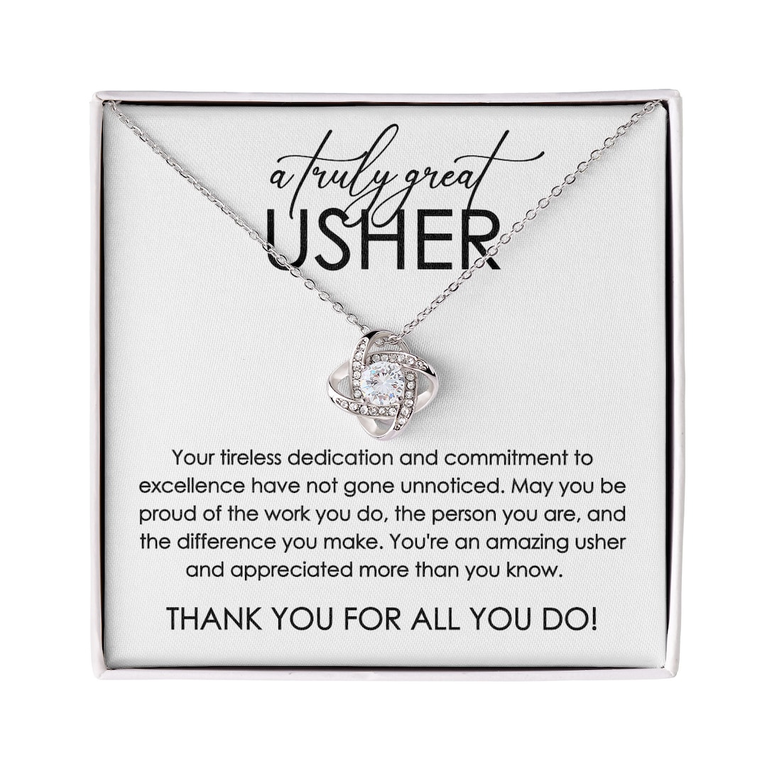 Usher Necklace, Gift for Usher, Thank You Usher, Appreciation for Usher ...