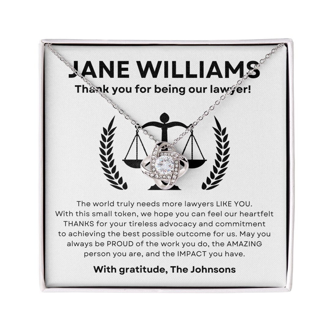 Personalized Lawyer Necklace Gift From Clients, Thank You Lawyer ...