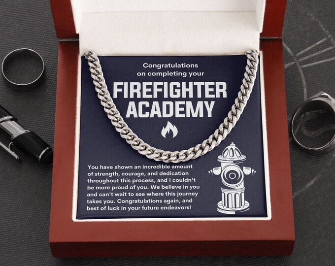 Firefighter Academy Graduation Necklace, Custom Gift for Son, Brother ...