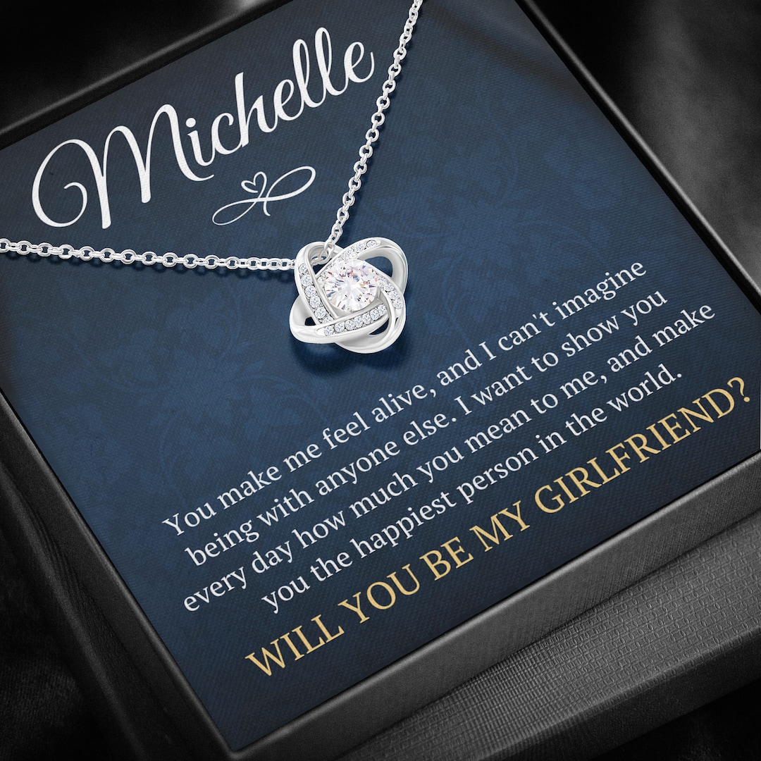 Personalized Will You Be My Girlfriend Necklace, Girlfriend Proposal ...
