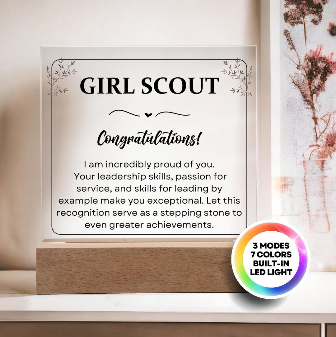 Girl Scout Plaque, Personalized Girl Scout Gift, Appreciation Award ...