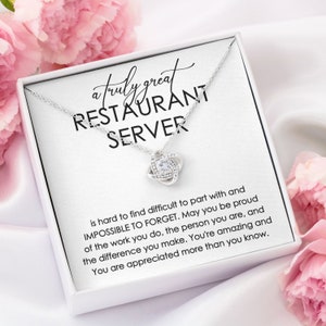 Restaurant Server Necklace, Gift for Restaurant Server, Thank You ...