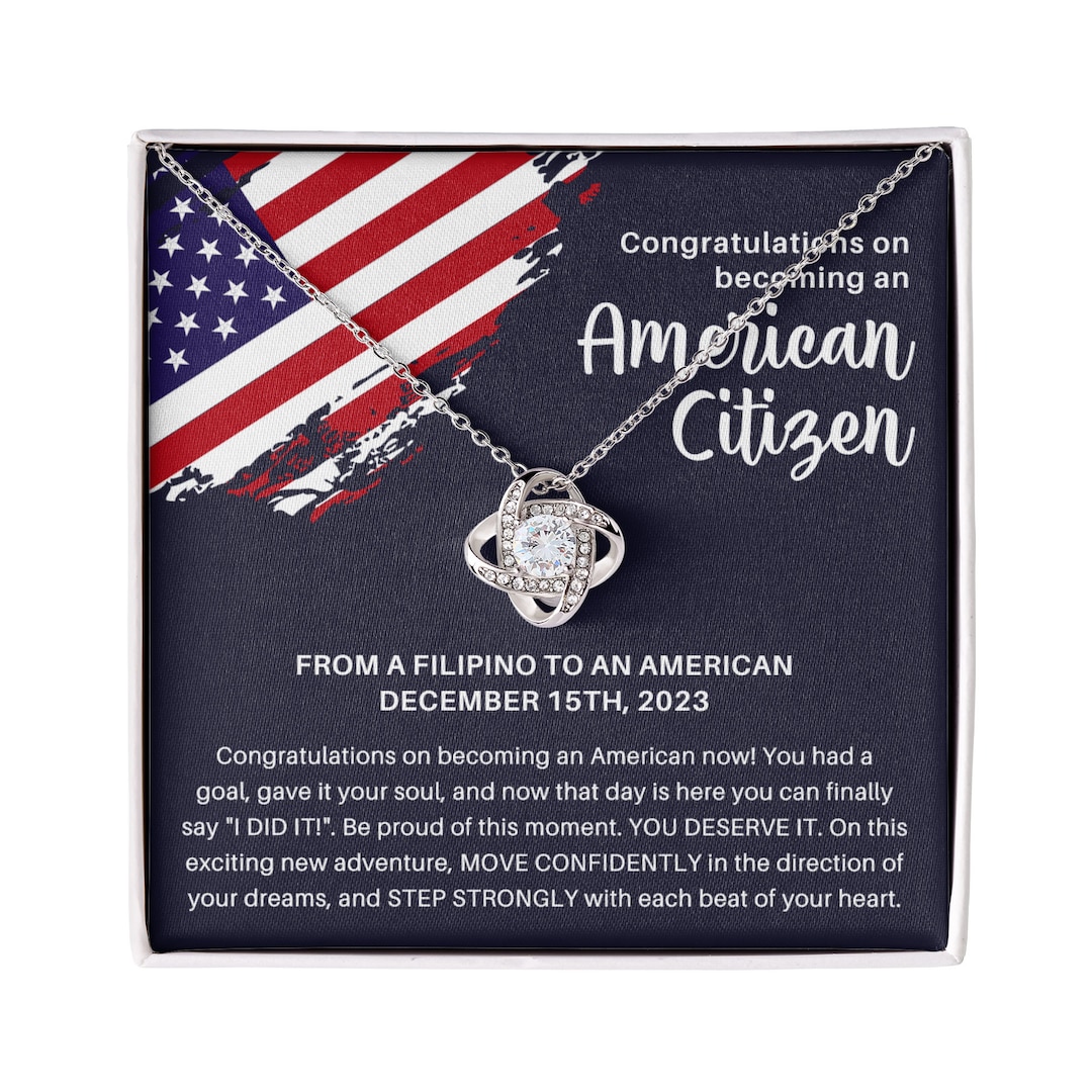 New American Citizen Gift, New American Citizen Personalized Necklace ...