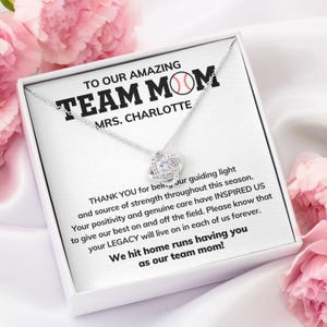 Personalized Baseball Team Mom Necklace, End of Season Appreciation ...