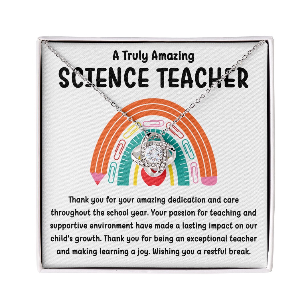 Science Teacher Necklace, Gift for Science Teacher, Thank You Science ...