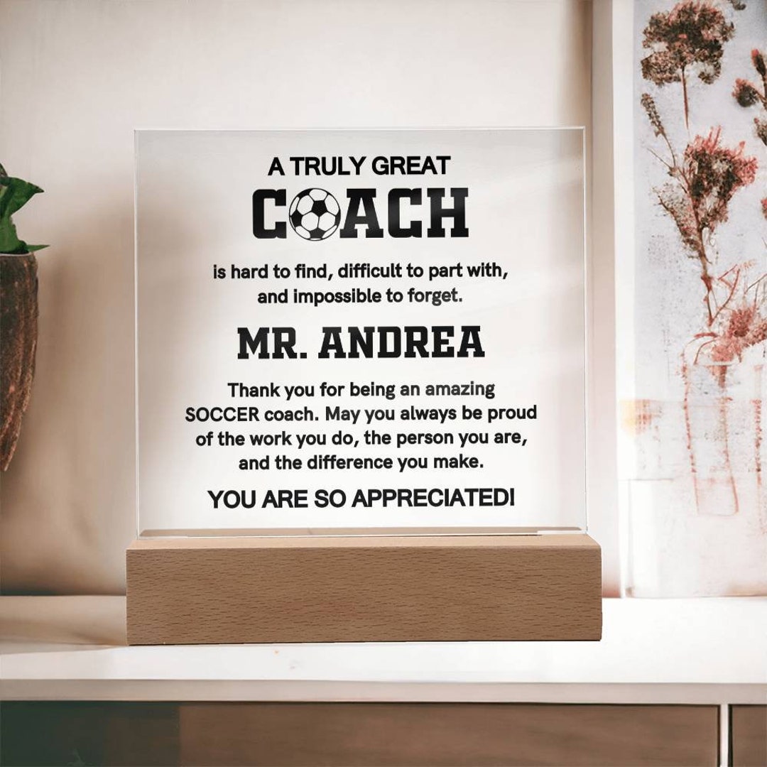 Soccer Coach Appreciation Necklace, Work Anniversary, Years of Service ...