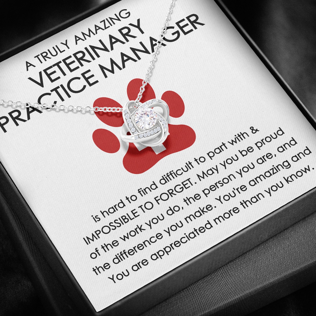 Veterinary Practice Manager Necklace, Gift for Veterinary Practice ...