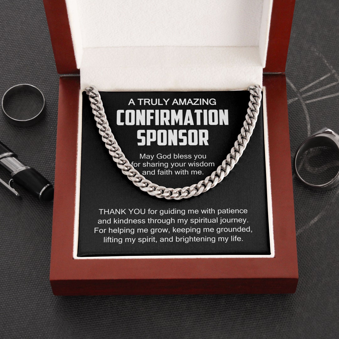 Confirmation Sponsor Necklace for Men Sponsor, Thank You Gift for ...