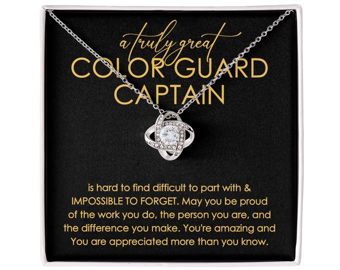 Color Guard Captain Necklace, Gift for Color Guard Captain, Thank You ...
