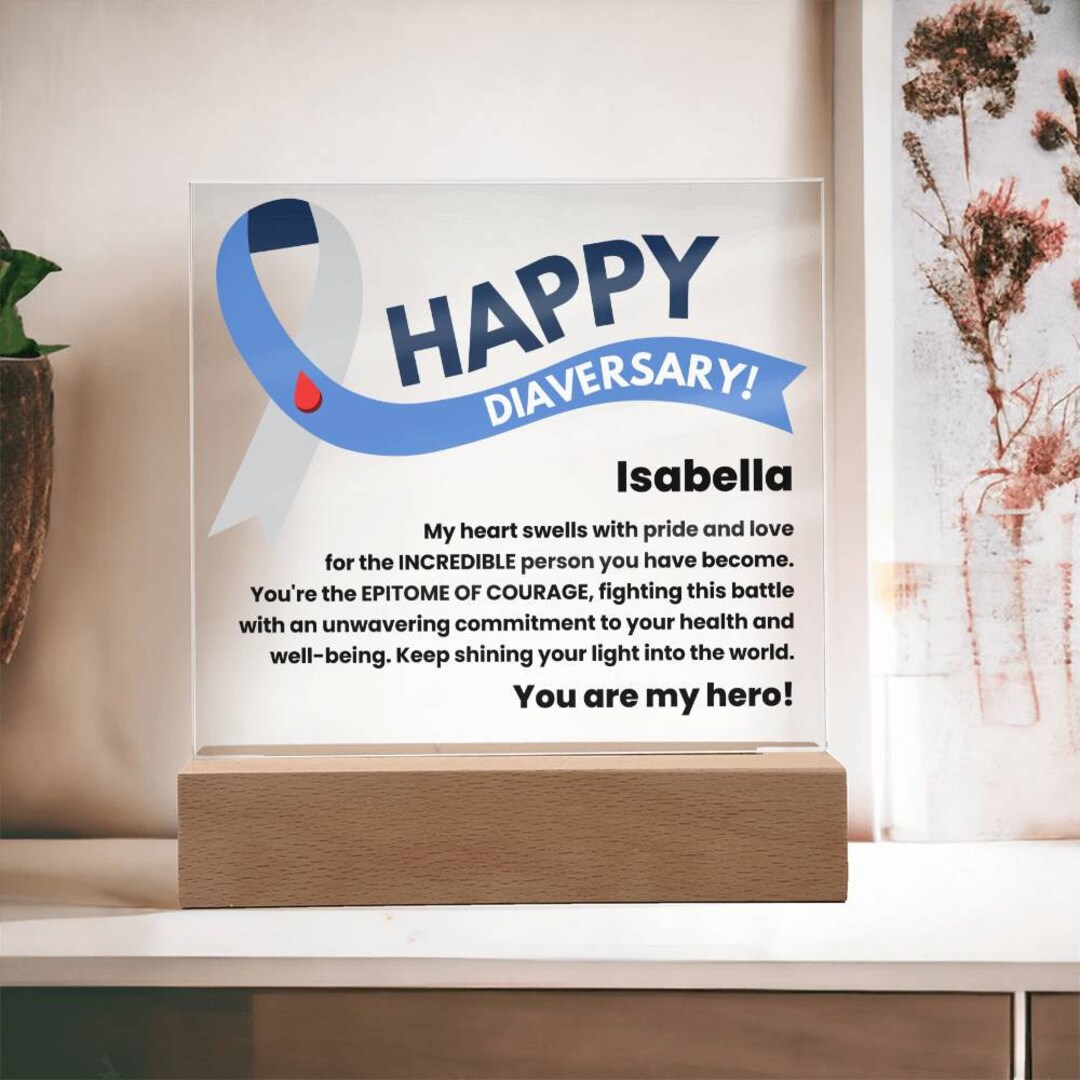 T1D Daughter Diaversary Plaque, Happy Diaversary Gift, Diabetes ...