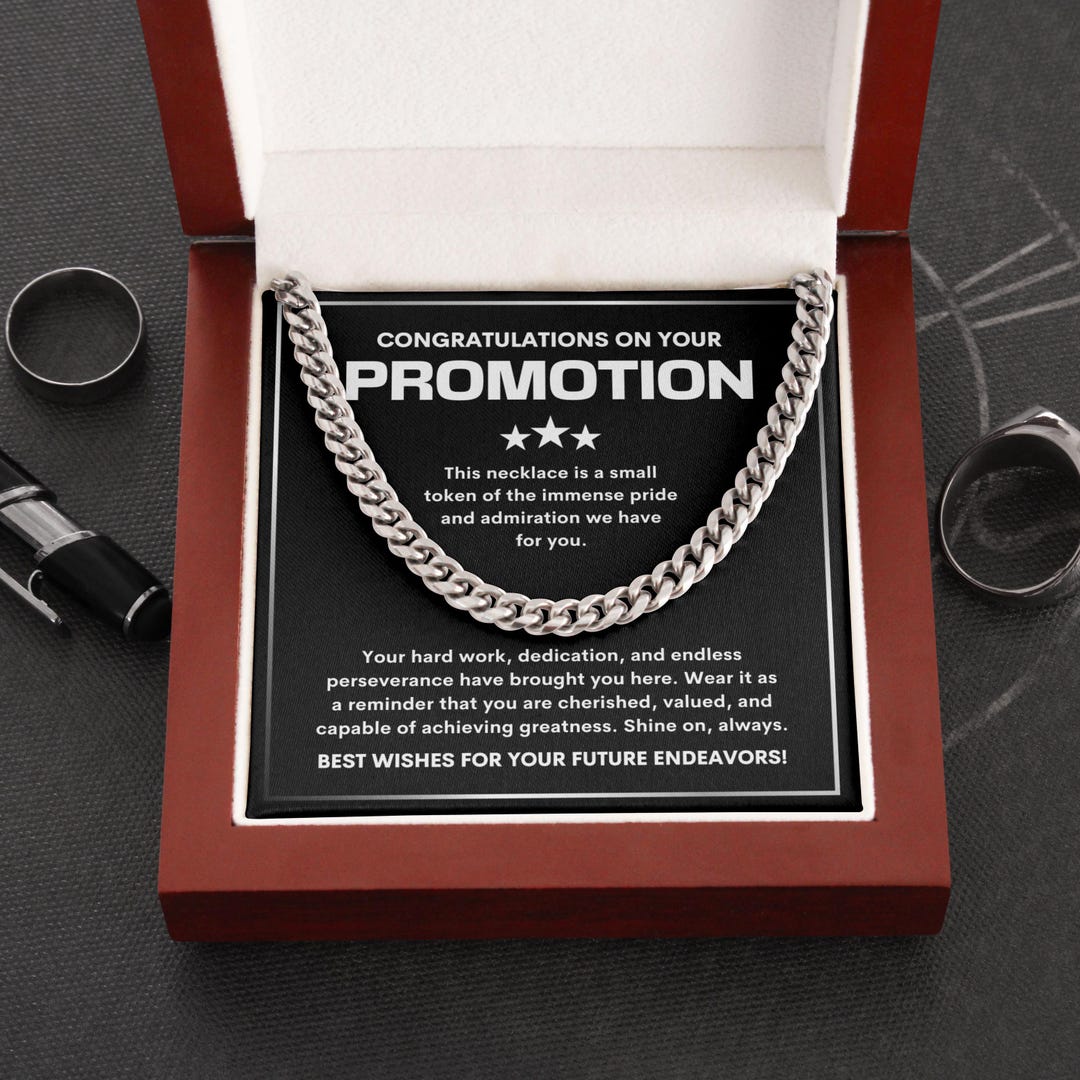 Job Promotion Necklace, Work Promotion Gift for Him, New Job Gift ...