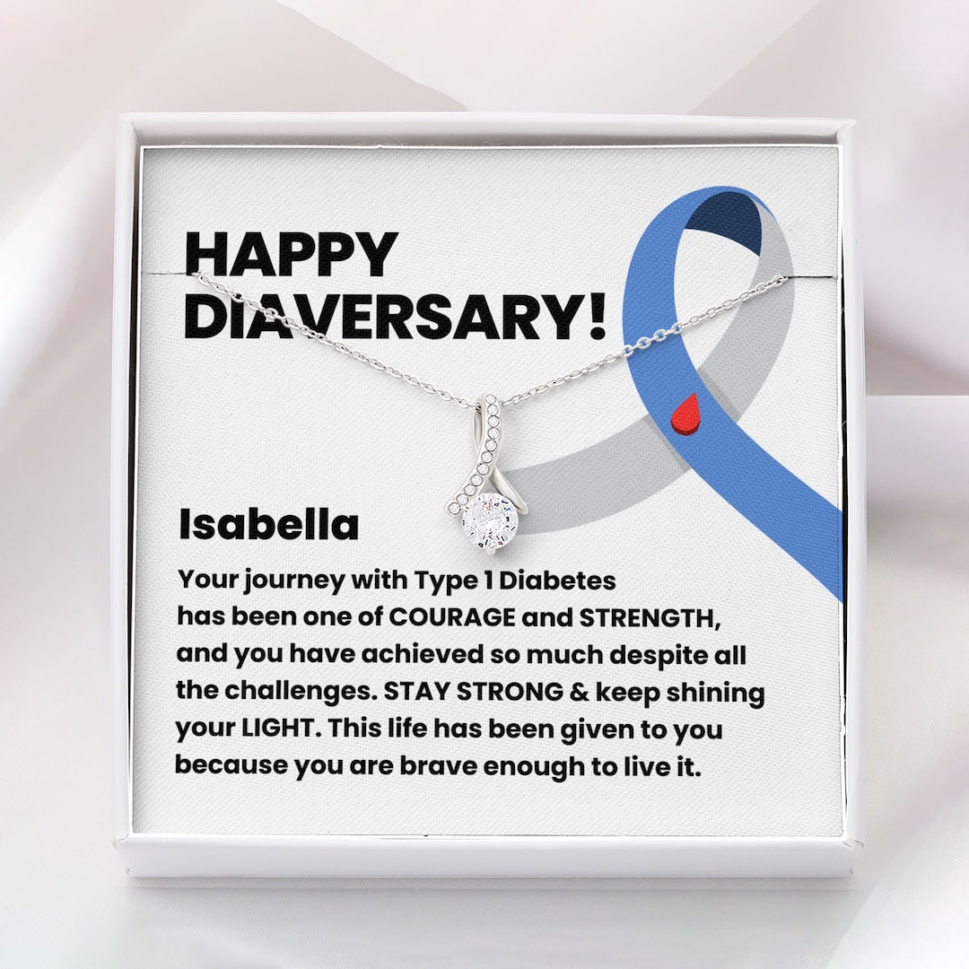 Personalized Diaversary Necklace, Diabetes Type 1 Anniversary, Happy ...