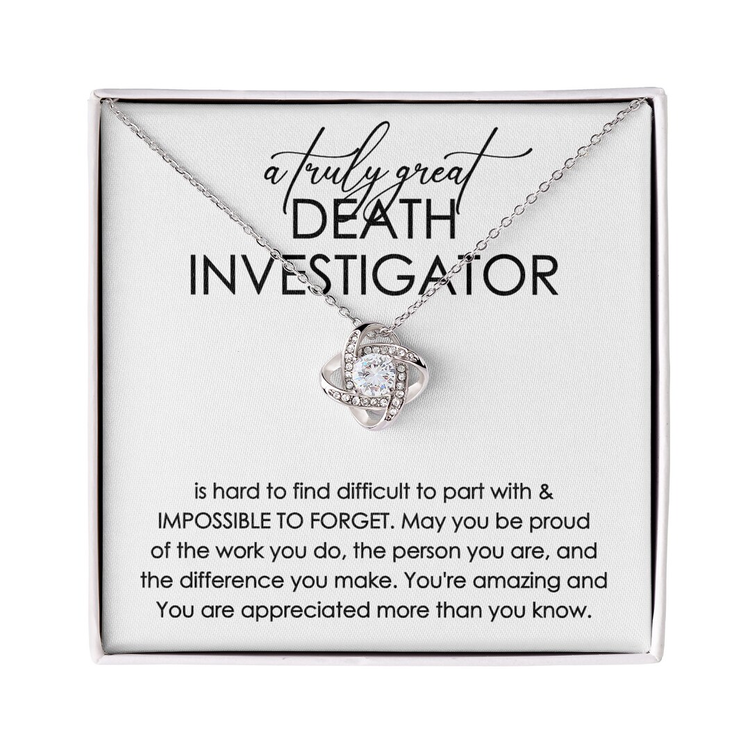 Death Investigator Necklace, Gift for Death Investigator, Thank You ...