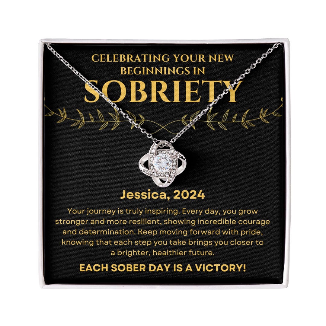Celebrating Your New Beginnings, Sobriety Necklace for Woman, Sober Anniversary, Appreciation ...
