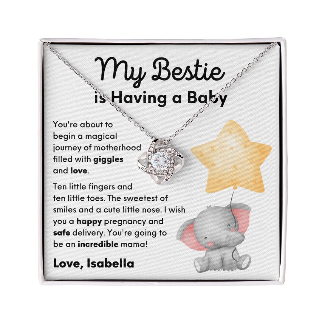 Personalized Pregnant Best Friend Necklace Best Friend Mom To Be Best