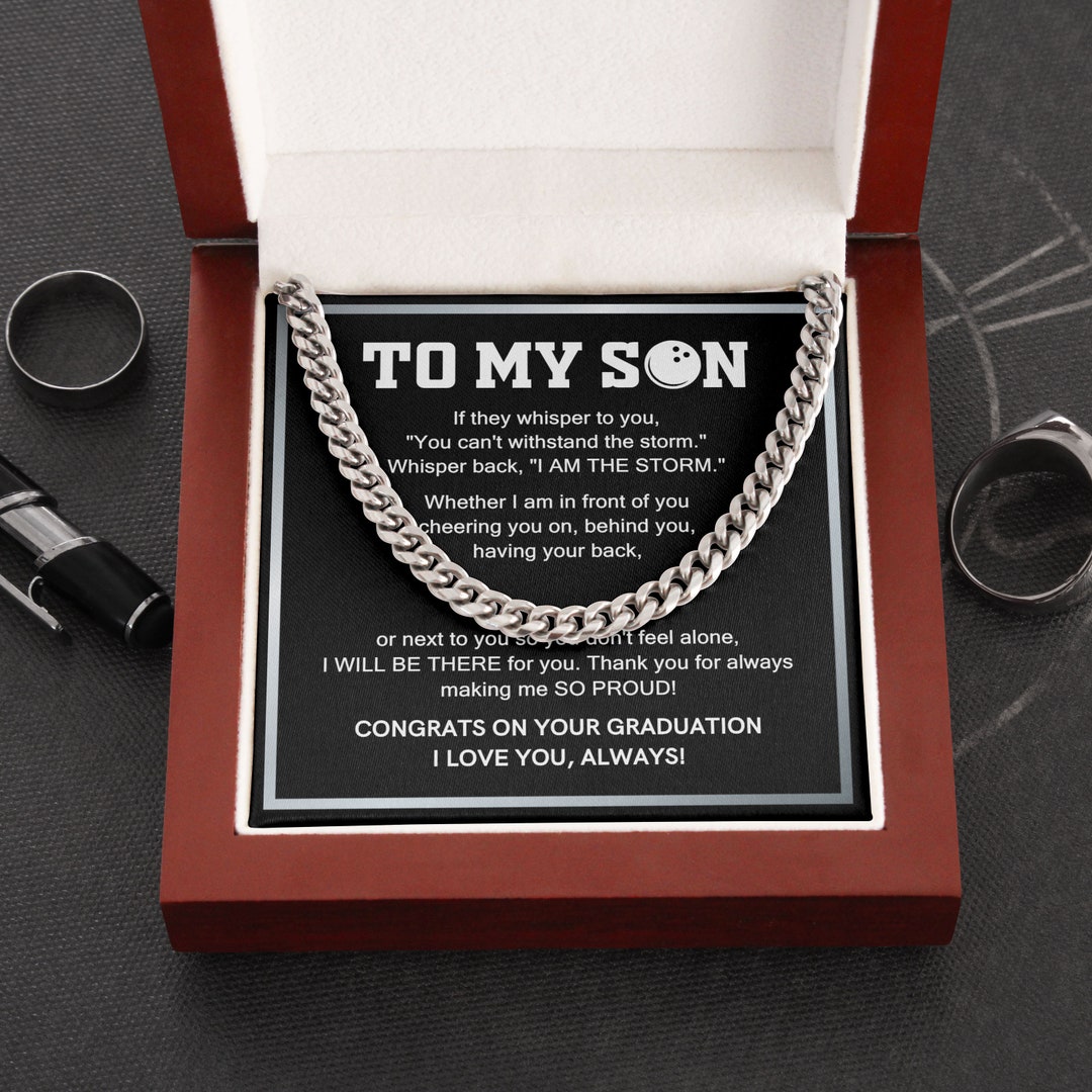 Bowling Sport Son Graduation Necklace, Graduation Gift From Mom, From ...
