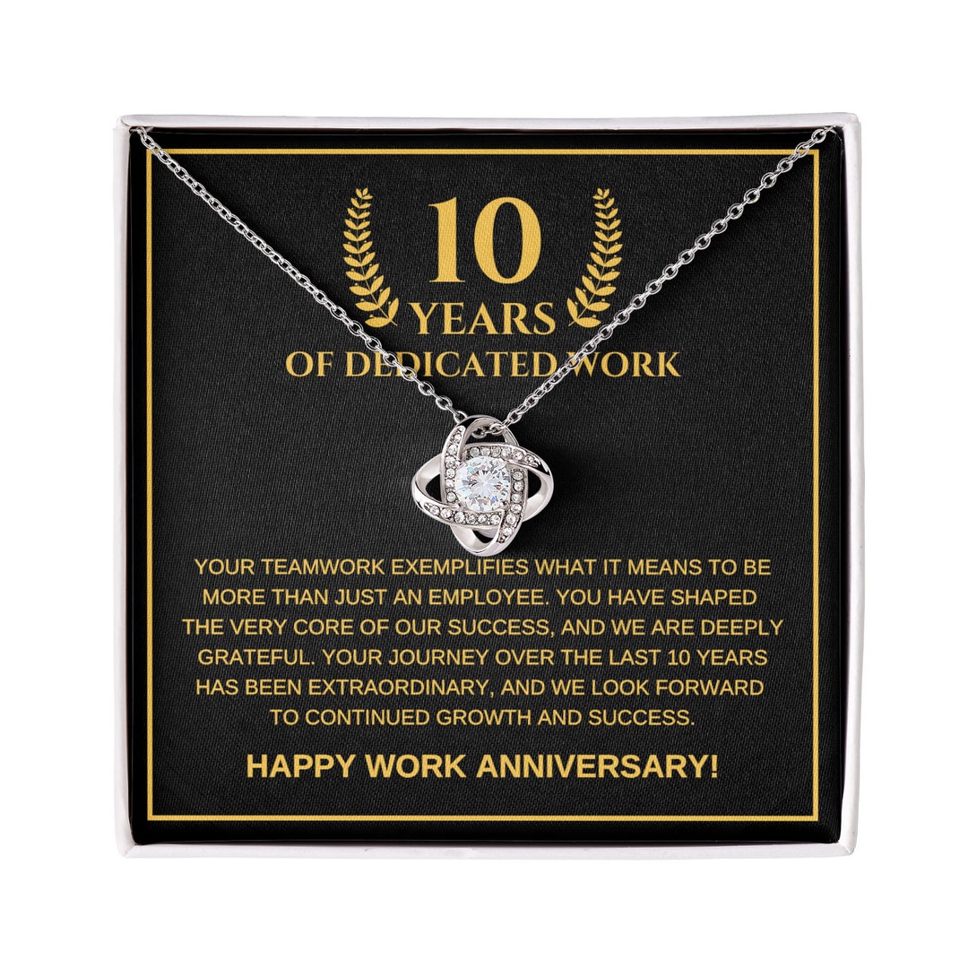 10 Years of Dedicated Work Necklace, Employee Recognition Appreciation ...