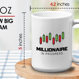 Stock Trader Coffee Mug Millionaire in Progress Trading Day - Etsy