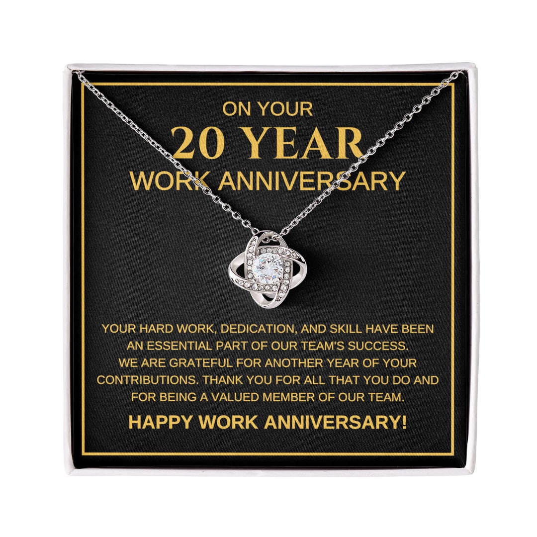 20 Year Work Anniversary Necklace, Service Award, Company Gifts ...