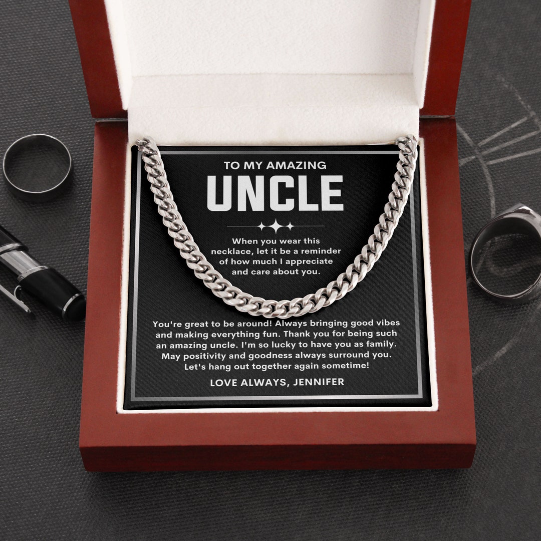 Uncle Necklace, Gift for Uncle, Best Uncle Ever, Promoted to Uncle ...