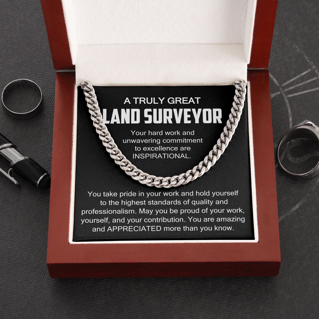 Land Surveyor Necklace, Gift for Land Surveyor, Thank You Land Surveyor ...