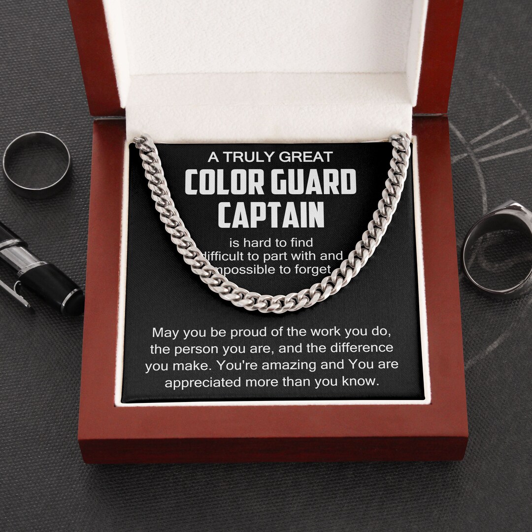 Color Guard Captain Necklace, Gift for Color Guard Captain, Thank You ...