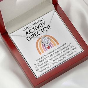 Activity Director Necklace, Gift for Activity Director, Thank You ...
